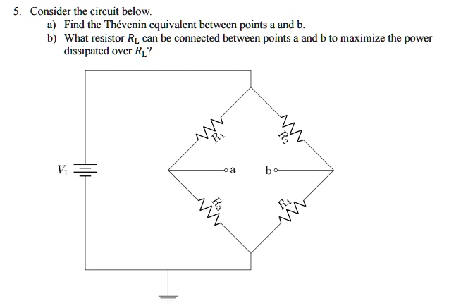SOLVED: Consider the circuit below. a) Find the Thevenin equivalent between points a and b. b ...