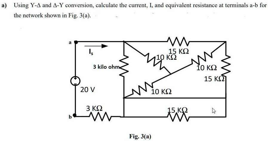 SOLVED: Using Y- and Î”-Y conversion, calculate the current, I, and ...