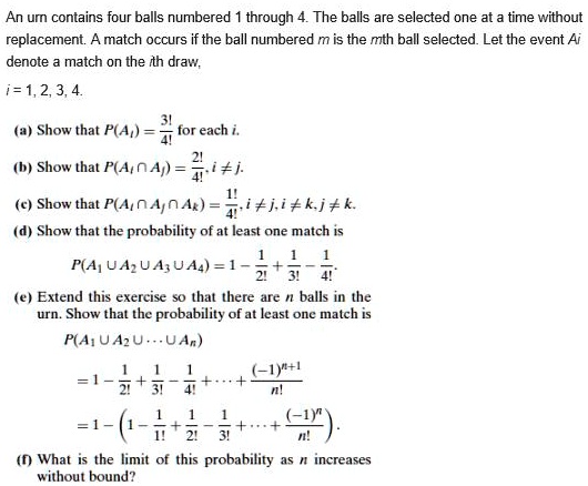 SOLVED:An um contains four balls numbered through 4. The balls are ...