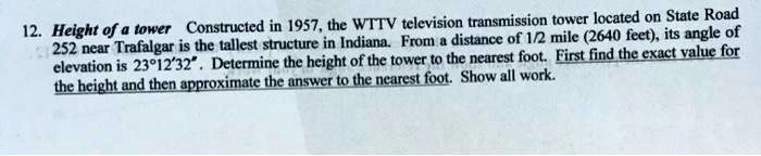 constructed in 1957 the wttv television transmission tower located on ...