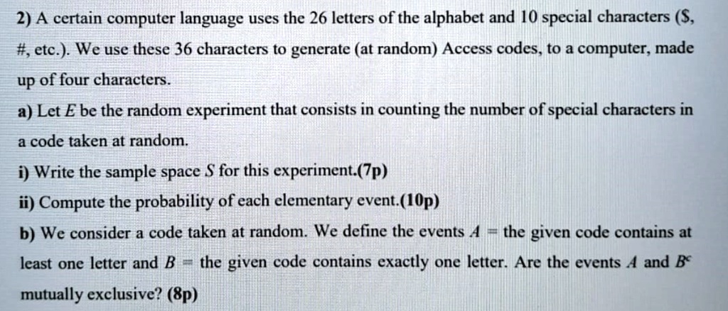 2 a certain computer language uses the 26 letters of the alphabet and ...
