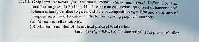 l14 3graphical solution for minimum reflux ratio and total reflux for the rectification given in ...