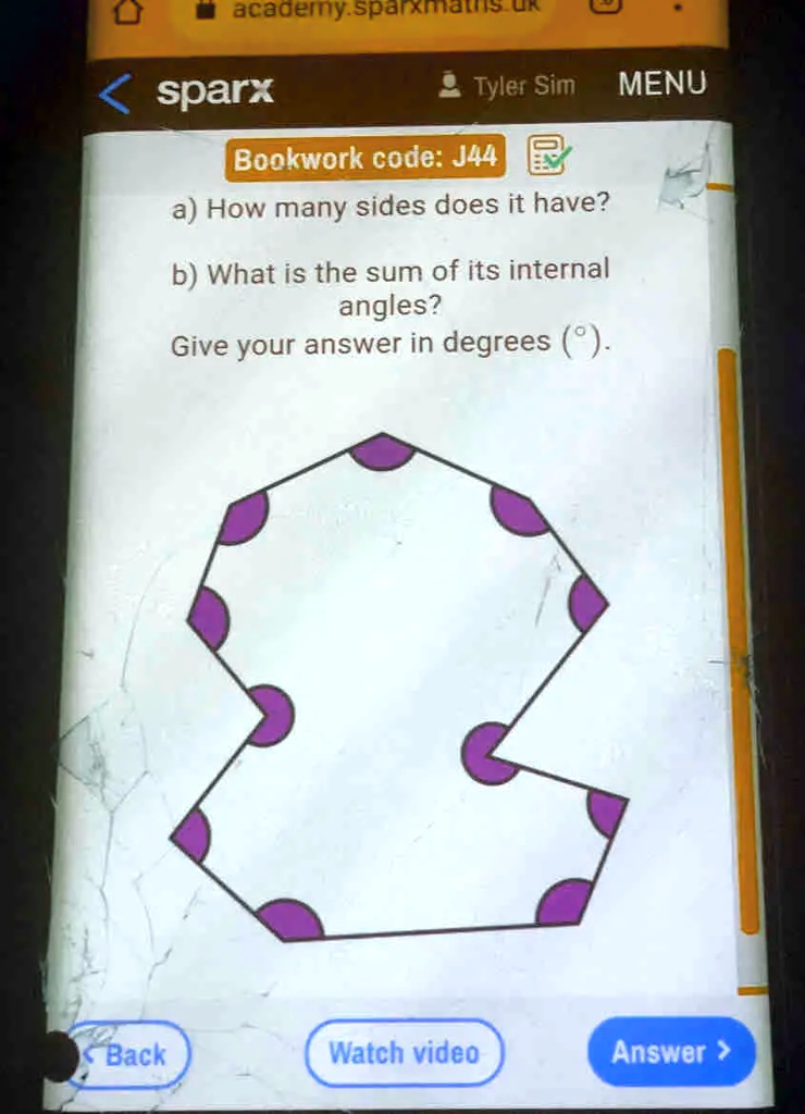 Solved: Academy-spanish Uk Sparx Tyler Sim Menu Bookwork Code: J44 A