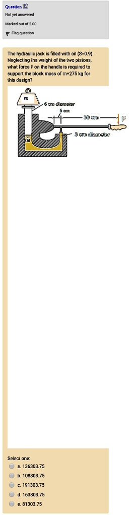 question paamsue jak son flag question the hydraulic jack is filled ...