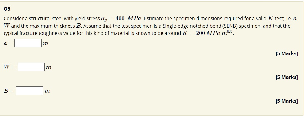 SOLVED: Q6: Consider a structural steel with a yield stress (Ïƒy) of ...