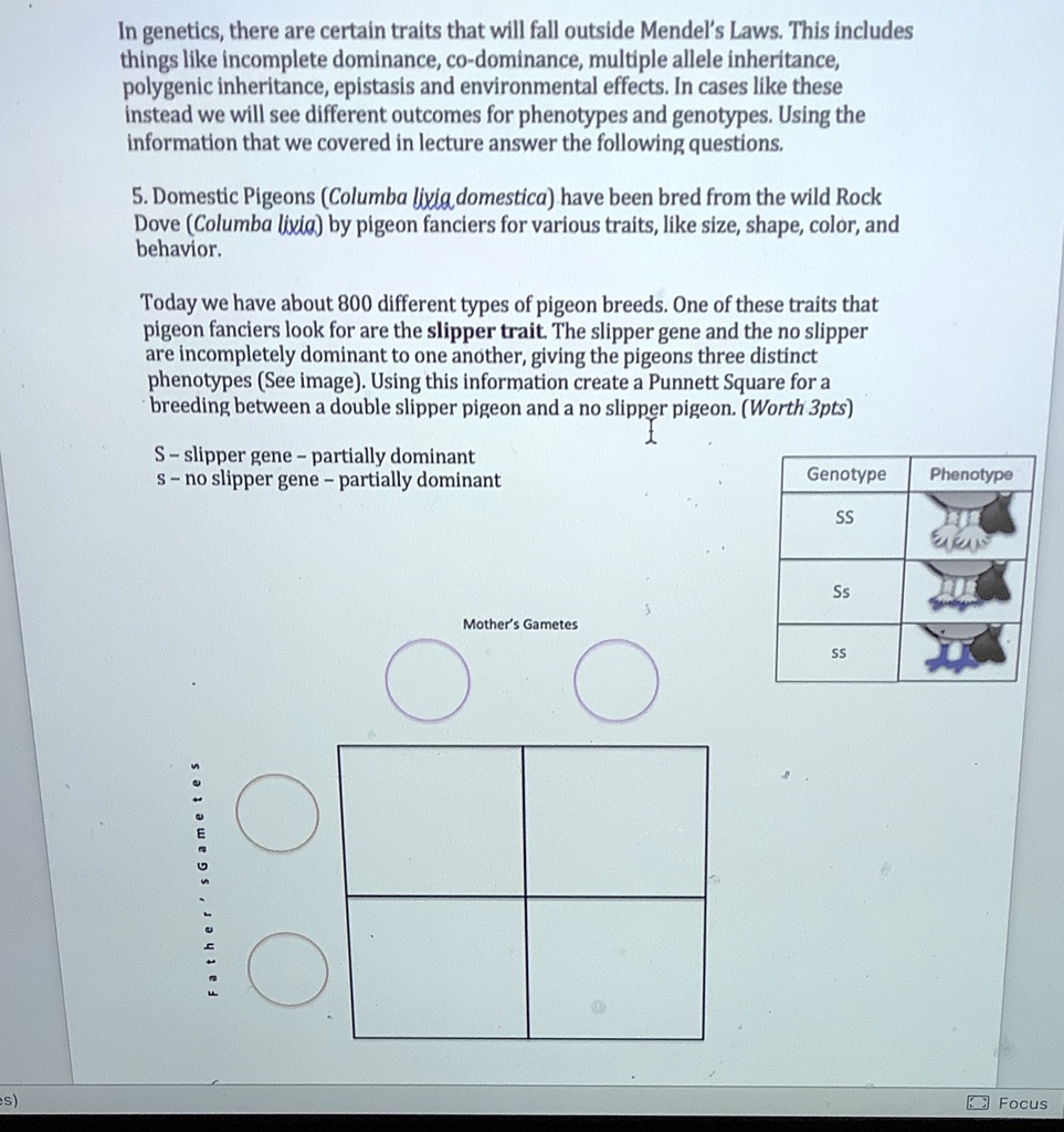 SOLVED: "In genetics, there are certaln traits that will fall outside ...