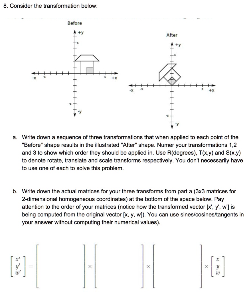 SOLVED:8. Consider the transformation below: Before After Write down a ...