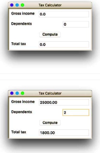 [GET ANSWER] Tax Calculator Gross income 0.0 Dependents 0 Compute Total ...