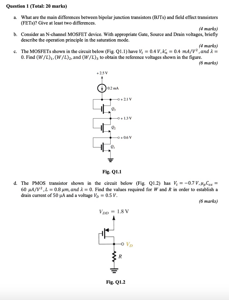 SOLVED: What are the main differences between bipolar junction transistors (BJTs) and field ...