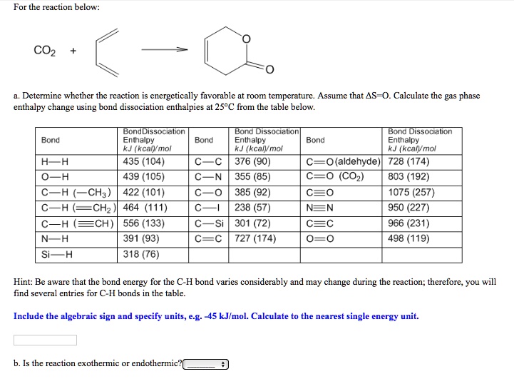 SOLVED: For the reaction below: CO2 Determine whether the reaction is ...