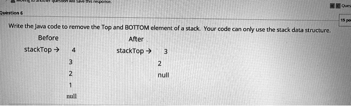 SOLVED: quertian Write the Java code to remove the Top and BOTTOM ... SOLVED: quertian Write the Java code to remove the Top and BOTTOM ...