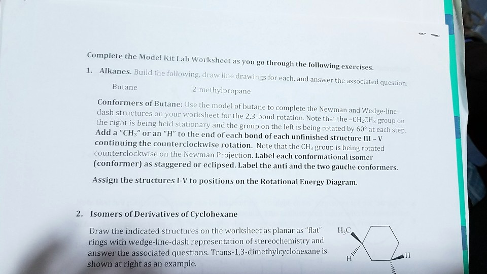 complete the model kit lab worksheet as yqu go through the following ...