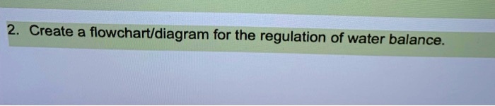 SOLVED: Create a flowchart/diagram for the regulation of water balance.