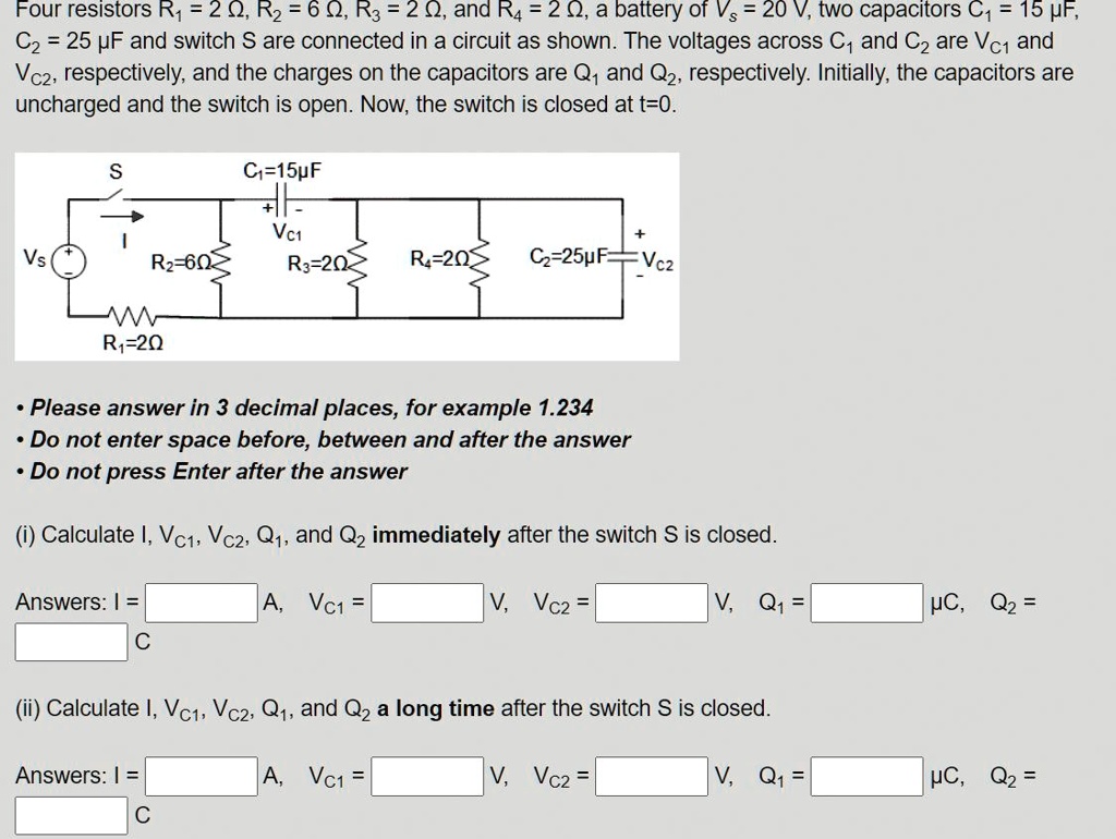 SOLVED: C=25 F and switch S are connected in a circuit as shown. The voltages across C1 and C2 ...