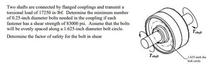 SOLVED: Two shafts are connected by flanged couplings and transmit a ...