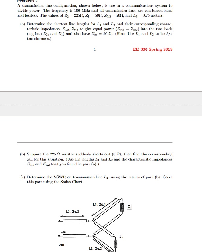 A transmission line configuration shown below is use in a...