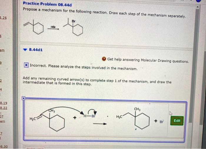 SOLVED: Practice Problem 08.44d Propose mechanism for the following ... SOLVED: Practice Problem 08.44d Propose mechanism for the following ...