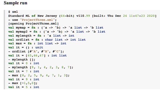 Solved In Sml Implement A Function That Mimics The Built In Map Function Define A Function 4403
