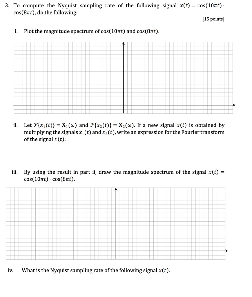 SOLVED: To compute the Nyquist sampling rate of the following signal x ...