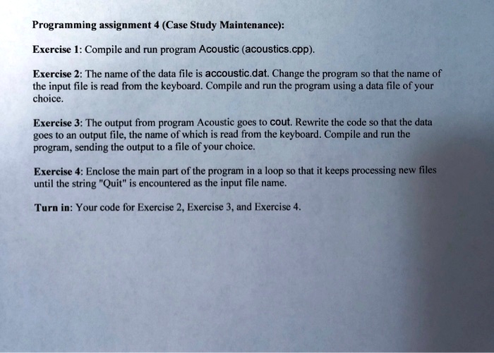 SOLVED: Programming Assignment 4 (Case Study Maintenance): Exercise 1: Compile and run program ...