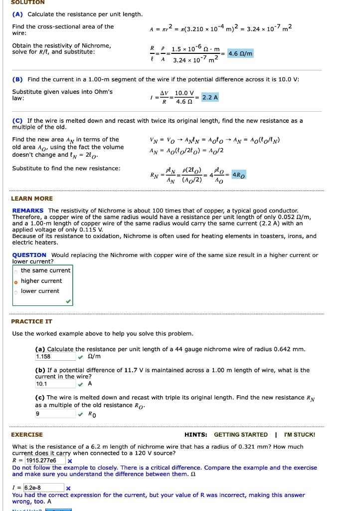 SOLVED: SOLUTON (A) Calculate the resistance per unit length. Find the ...