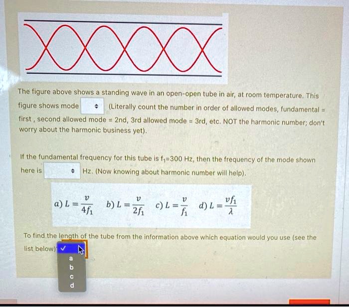 SOLVED:The figure above shows standing wave in an open open tube in air ...
