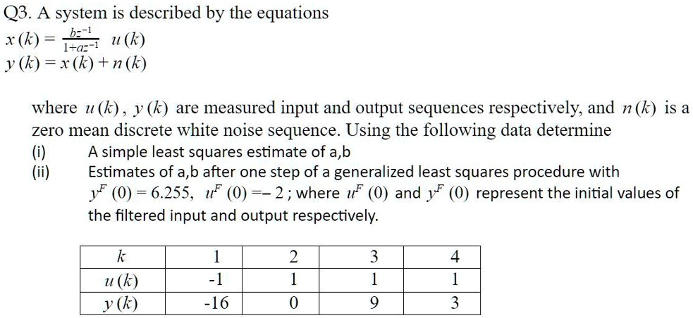 VIDEO solution: A system is described by the equations: yk = xk + nk ...
