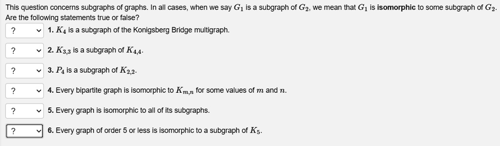 Solved This Question Concerns Subgraphs Of Graphs In All Cases When 2755