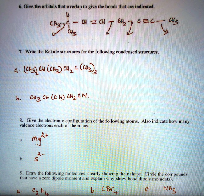 SOLVED: Give the orbitals that overlap to give the bonds that are indicated. C2H2 C6H6 Write the ...