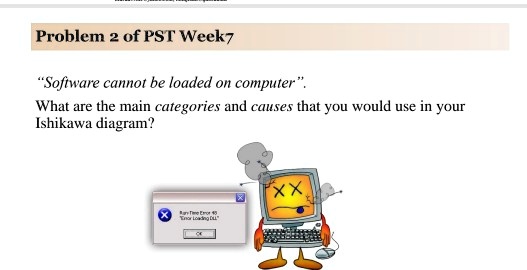 Problem 2 of PST Week7 "Software cannot be loaded on computer". What ...