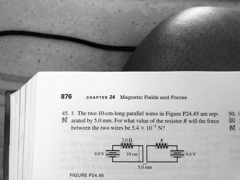 876 CHAPTER 24 Magnetic Fields and Forces 45. || The two 10-cm-long ...