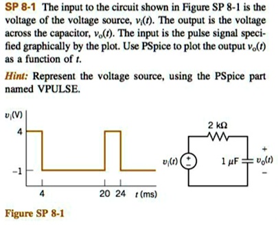 SP 8-1 The input to the circuit shown in Figure SP 8-1 is the voltage of the voltage source, vi ...