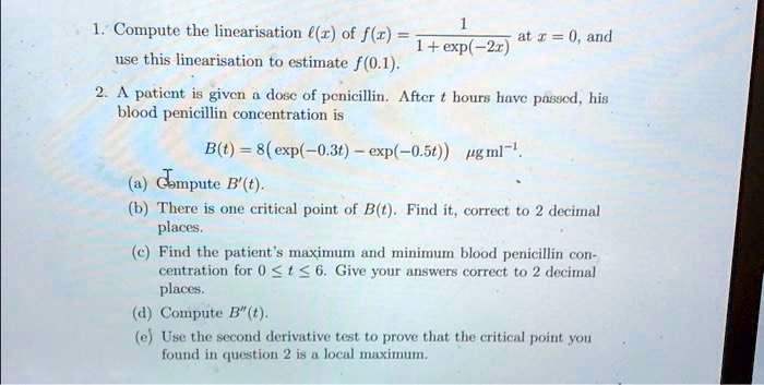 Solved 1 Compute The Linearization L X Of F X Use This