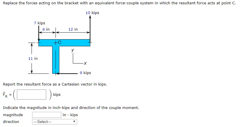 SOLVED: Replace the forces acting on the bracket with an equivalent ...