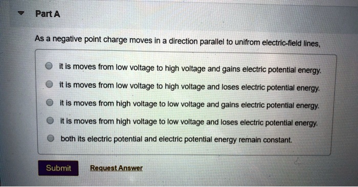 Part A As a negative point charge moves in a direction parallel to ...