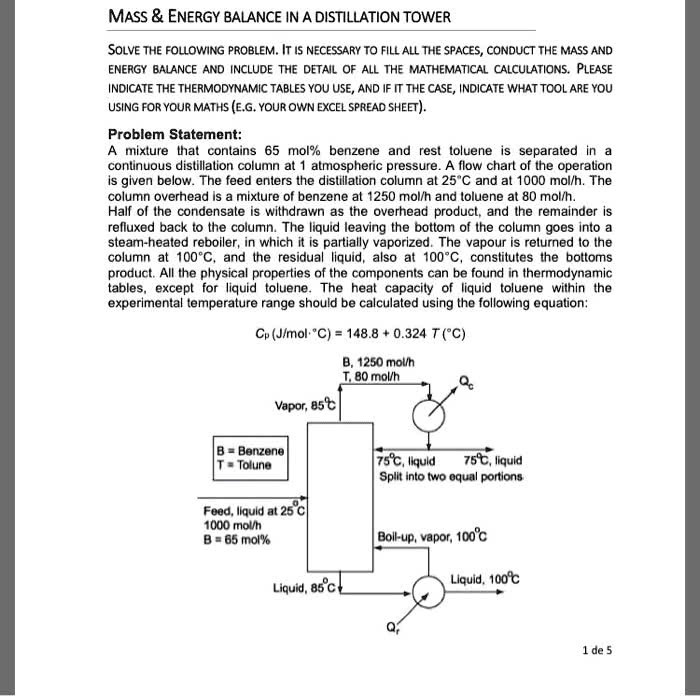SOLVED: ' A mixture that contains 65 mol% benzene and rest toluene is ...