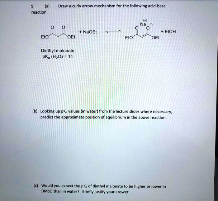 SOLVED: Draw curly arrow mechanism for the following acid-base reaction ...