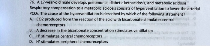 SOLVED: 76. A 17-year-old male develops pneumonia, diabetic ...