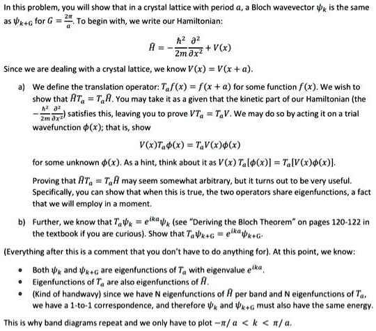 SOLVED: In this problem, you will show that in a crystal lattice with ...