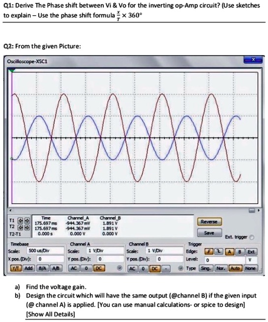 derive the phase shift between vi vo for the inverting op amp circuit ...