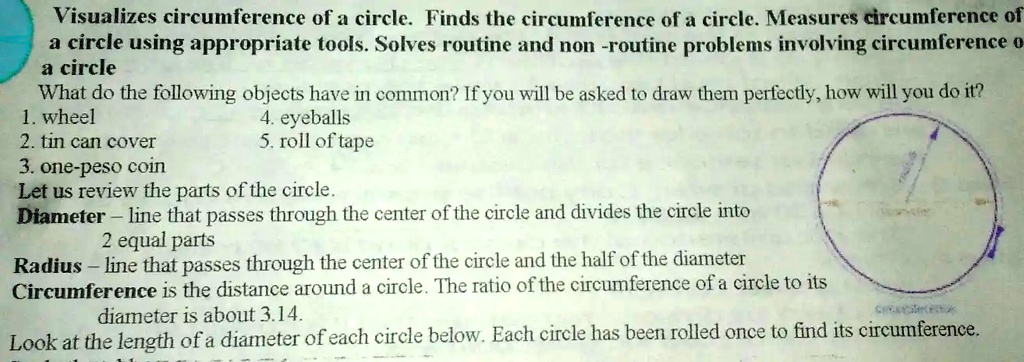 Visualizes circumference of a circle. Finds the circumference of a ...