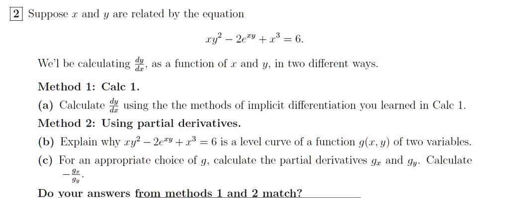SOLVED: Suppose 1 and y are related by the equation ry? - 2ery + x^3 ...