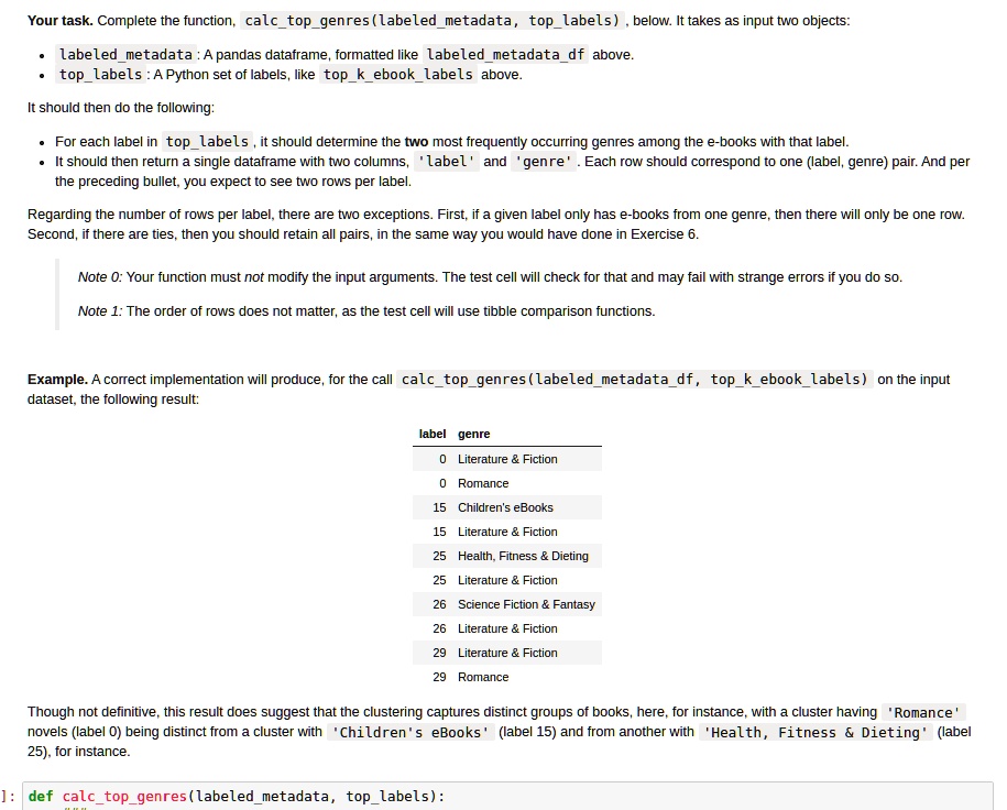 Solved Help Using Python Please Your Task Complete The Function Calctopgenres 4127