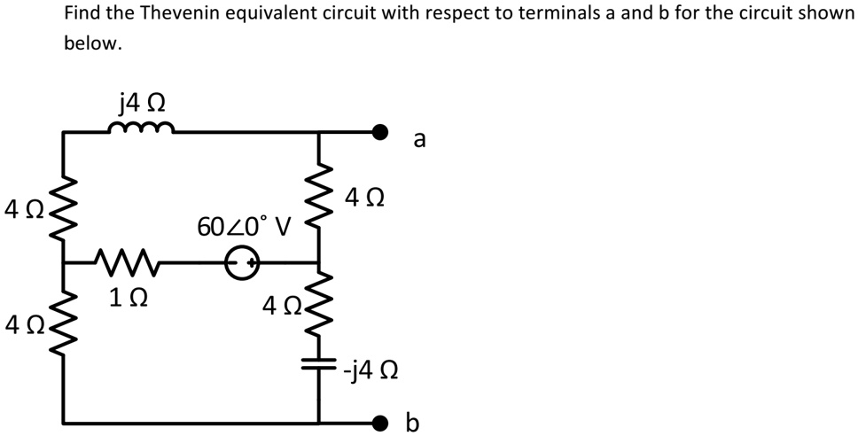 Find the Thevenin equivalent circuit with respect to terminals a and b for the circuit shown ...