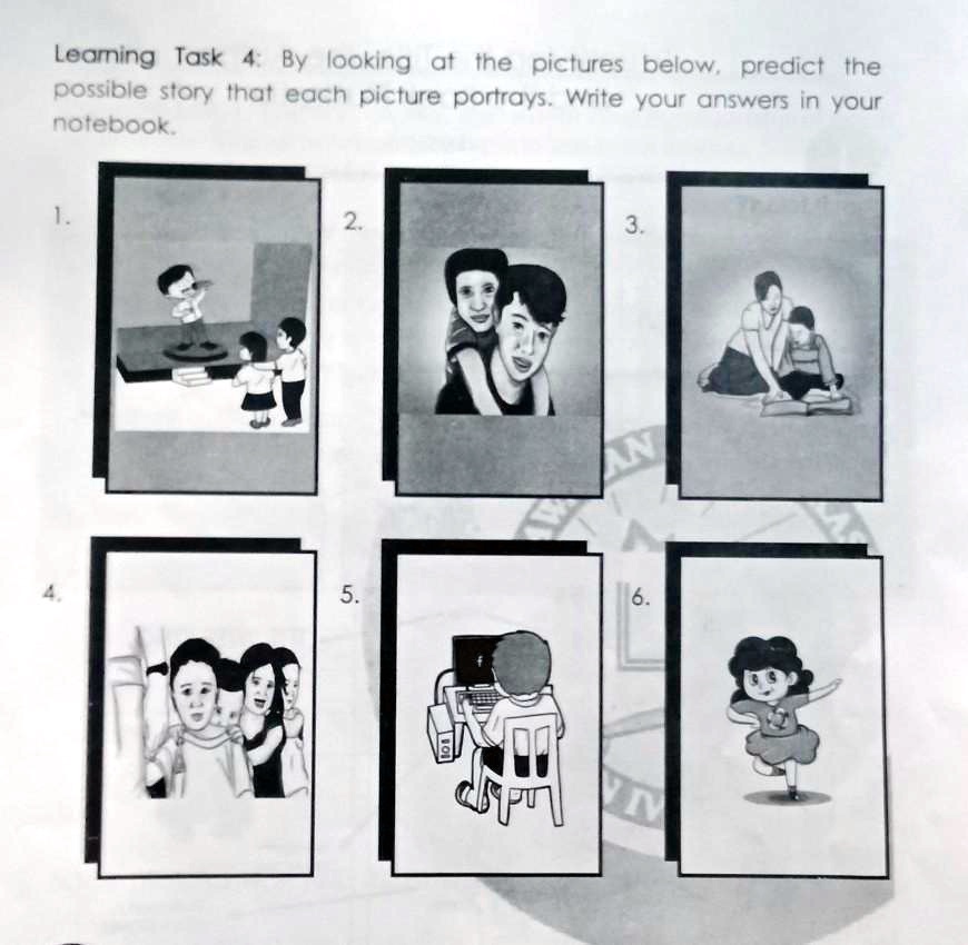 learning task 4 by looking at the pictures below predict thepossible ...