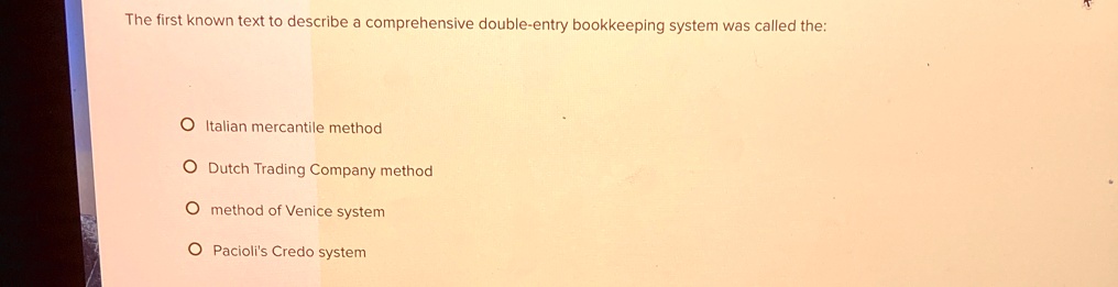 the first known text to describe a comprehensive double entry ...