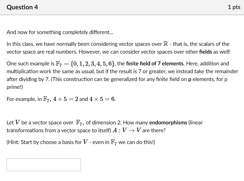 SOLVED: And now for something completely different. In this class, we have normally been ...