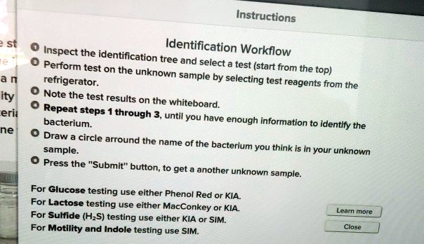 instructions inspect identification workflow the identification tree ...
