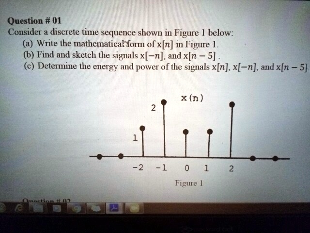SOLVED: Question # 01 Consider a discrete time sequence shown in Figure ...