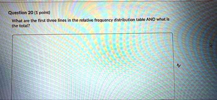 SOLVED: Question 20 (1 point) What are the first three lines in the ...